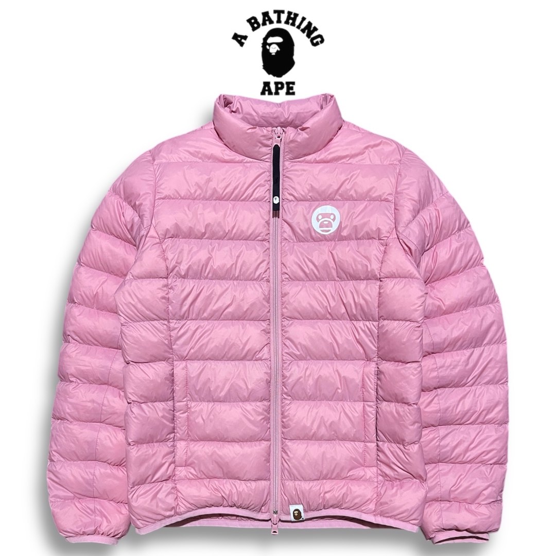 Authentic A Bathing Ape Baby Milo Pink Feather Down Puffer Jacket ...