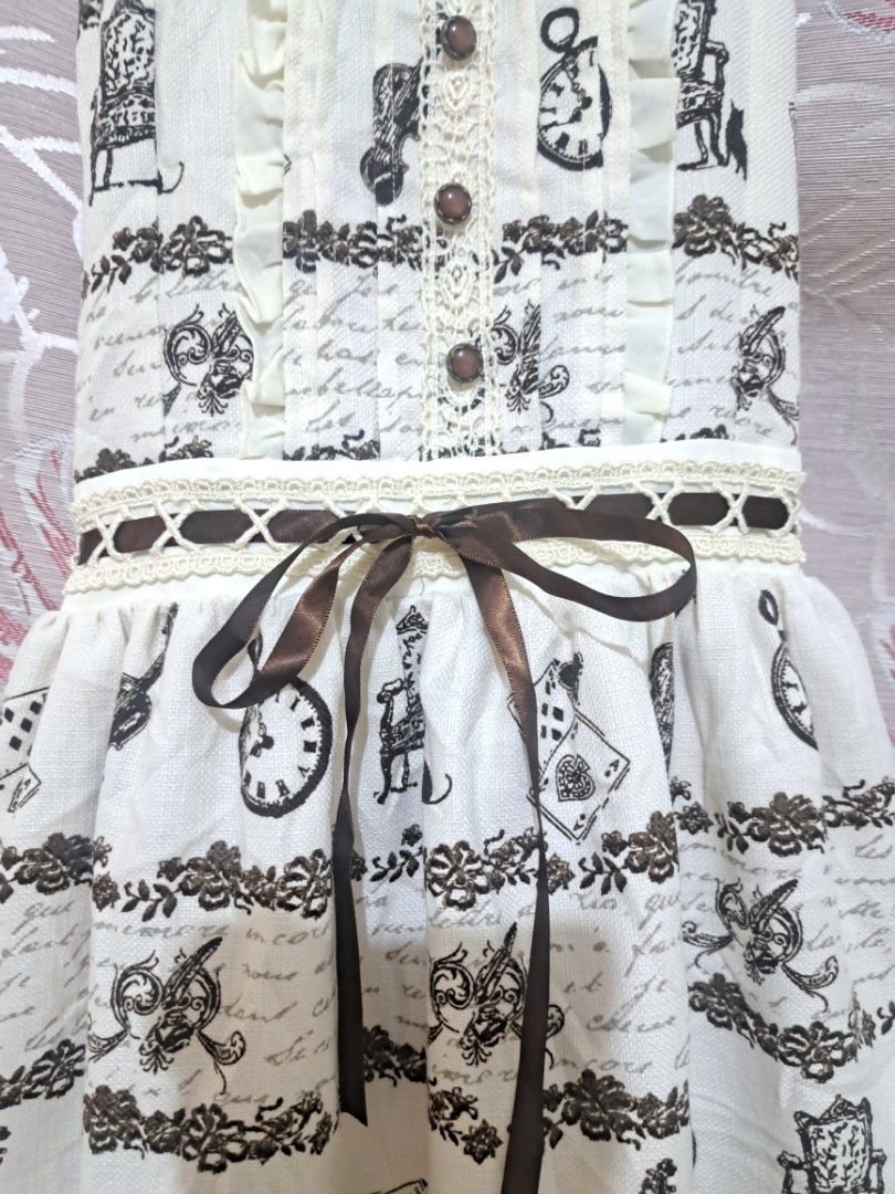 Axes femme vintage antique chocolate brown lace trim Lolita dress jsk ...