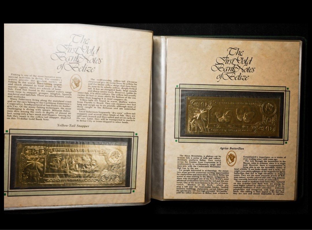 Belize The First Gold Banknotes of Belize 36 pcs 22K Gold Banknotes in ...
