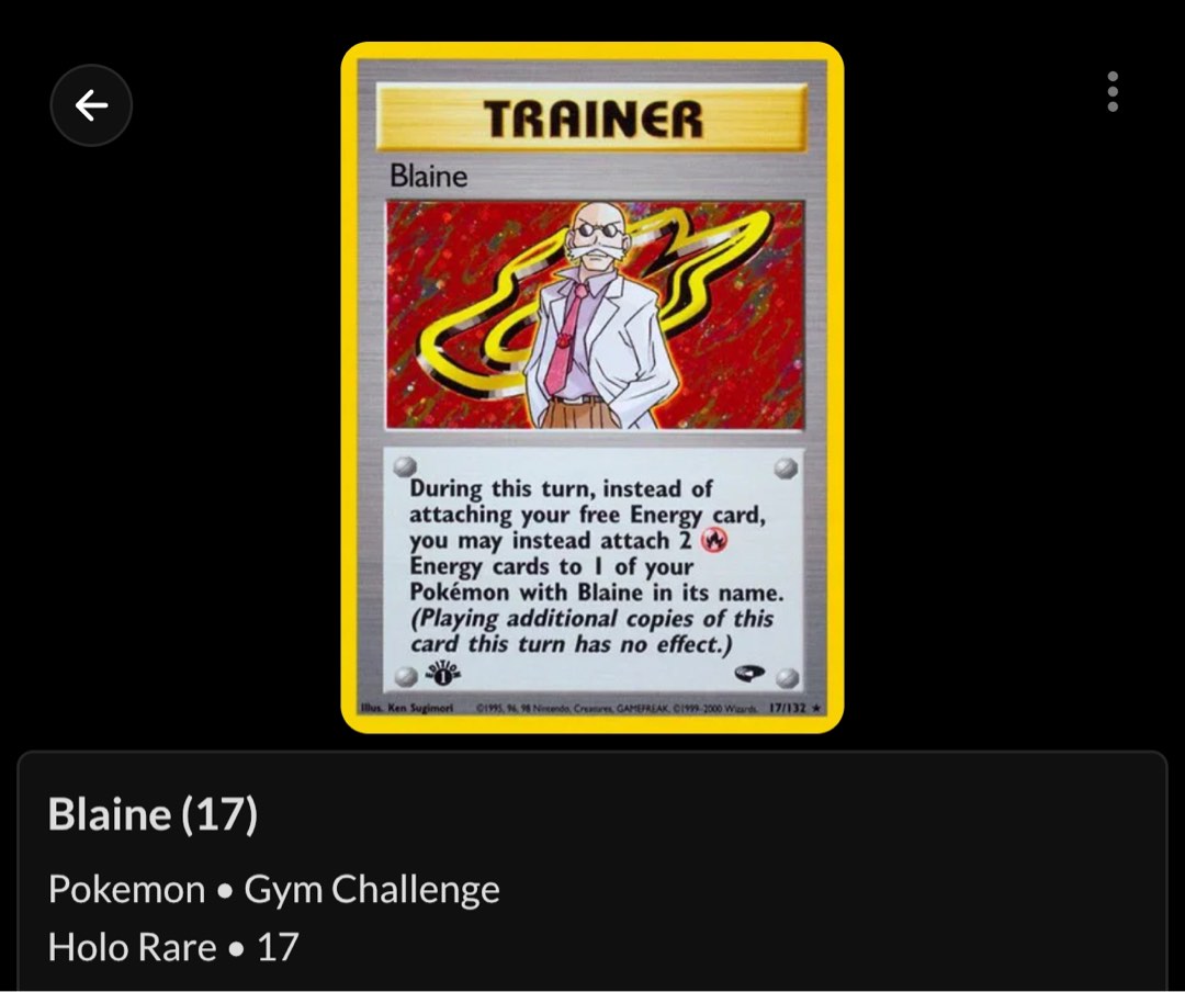 Blaine - gym challenge Pokemon vintage, Hobbies & Toys, Toys & Games on ...