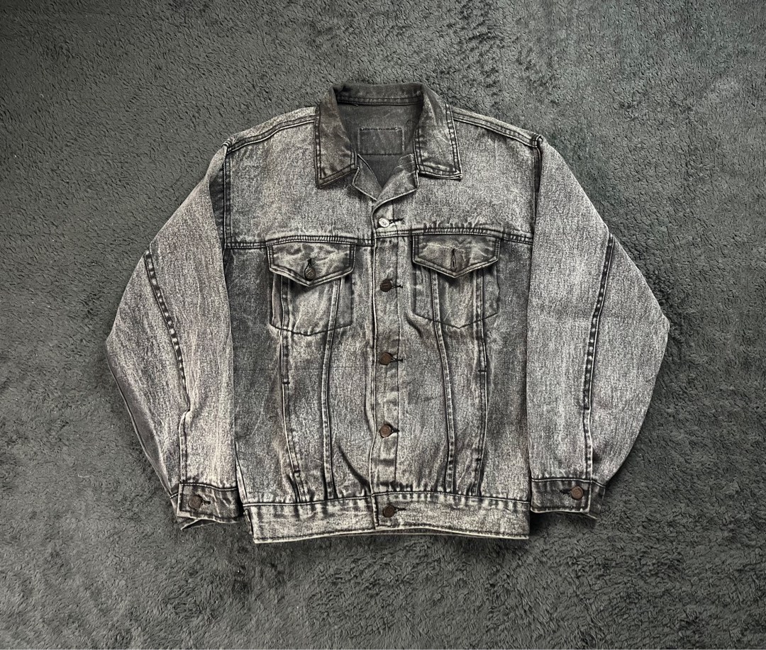 "BNK" Vintage Ash Grey Denim Jacket., Men's Fashion, Coats, Jackets and Outerwear on Carousell