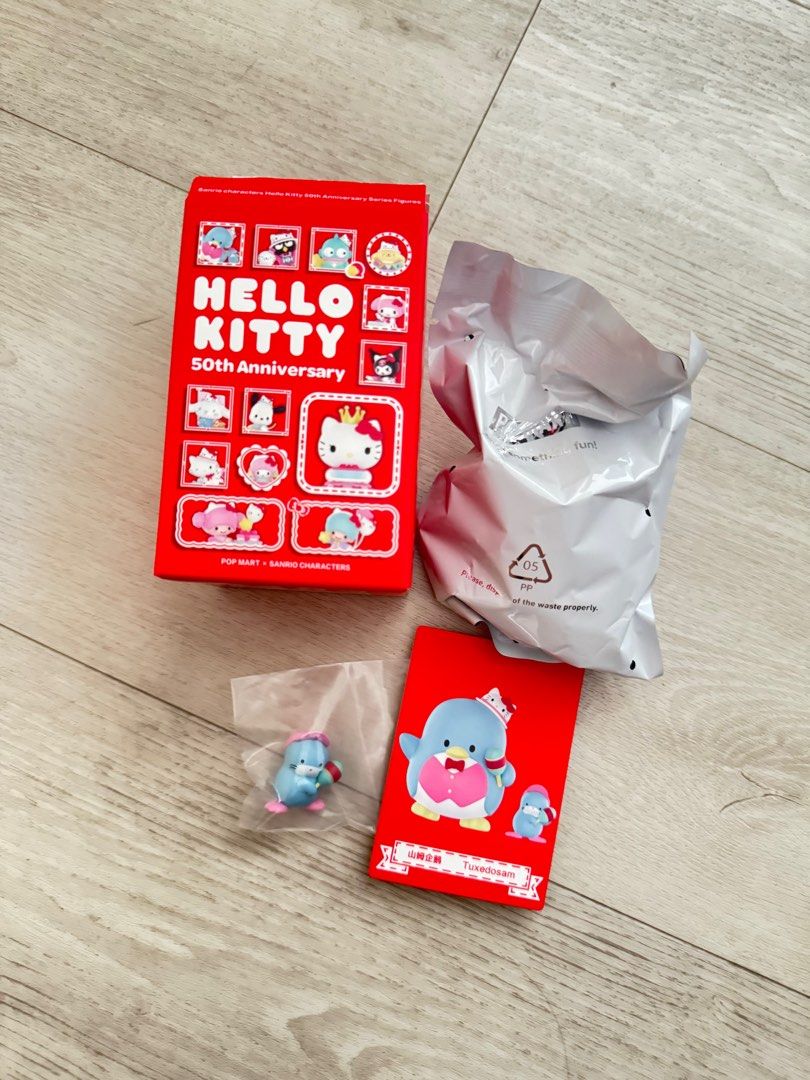 (BRAND NEW) Sanrio hellokitty 50th anniversary popmart blind box tuxedom sam / hangyodon ...