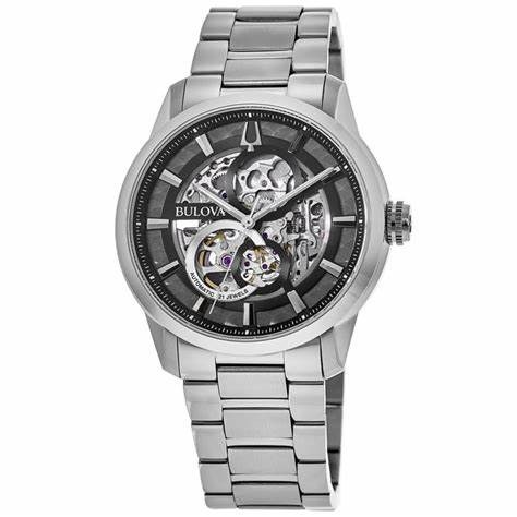 BULOVA 96A208 Classic Sutton Stainless Steel Case and Strap Black Dial ...