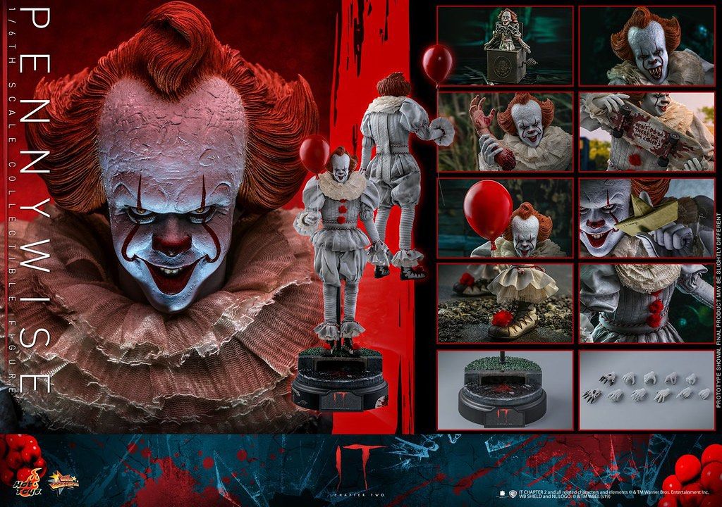 C1253-81 Hot Toys MMS555 IT Chapter Two 1/6 Pennywise Figure 小丑回魂2 惡魔小丑 ...