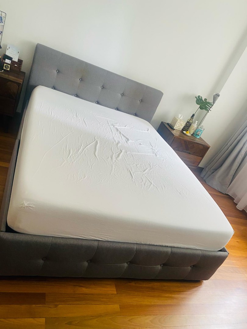 California Queen bed frame with plenty storage (mattress separate ...