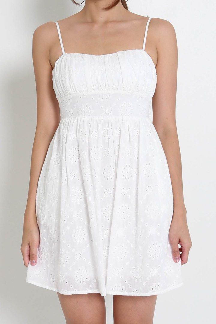 carrislabelle june eyelet white dress, Women's Fashion, Dresses & Sets ...