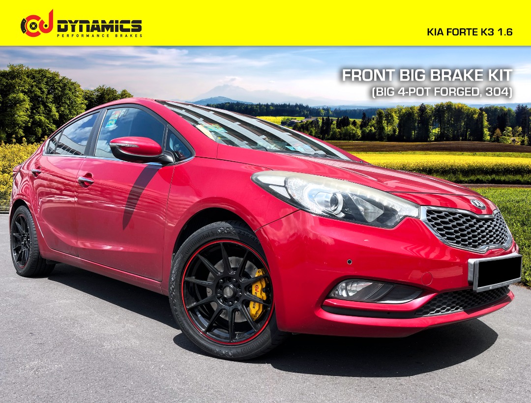 CJ DYNAMICS FRONT BIG BRAKE KIT (BIG 4-POT FORGED, 304) ON KIA FORTE K3 ...