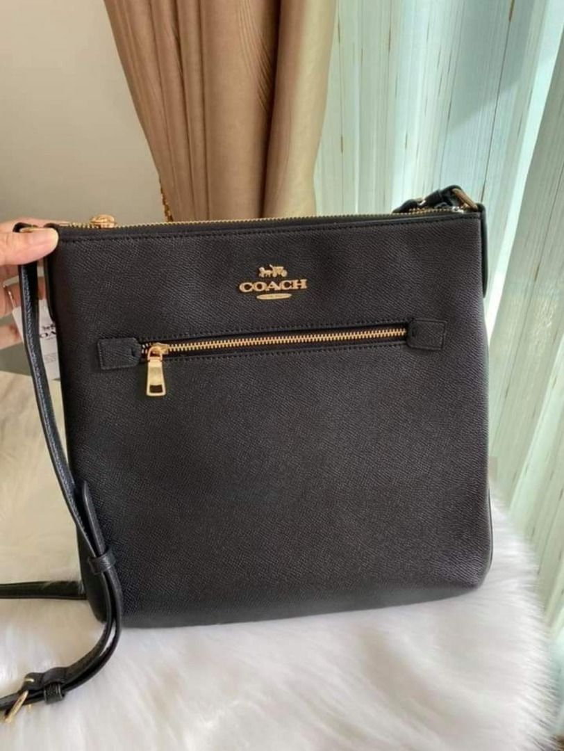 Coach C1556 Rowan File Crossbody Bag in Black Crossgrain Leather ...