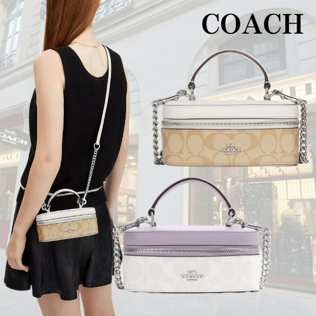 Coach Women's Bag - CJ522 Train Case Zip Crossbody in Signature Coated ...