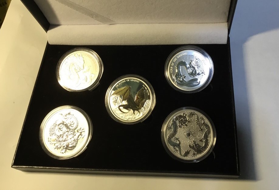 Collection Set of 5 Dragon silver Coins, Hobbies & Toys, Memorabilia ...