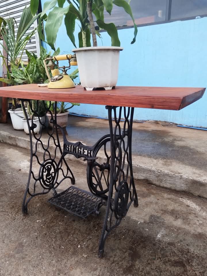 Console Table made of OLD GAGAMBA STAND AND VERY THICK RED NARRA WOOD ...