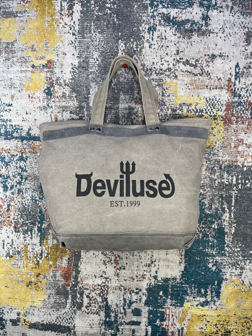 DEVILUSE PUNK EQUIPMENT CANVAS LEATHER TOTE BAG, Men's Fashion, Bags, Sling Bags on Carousell