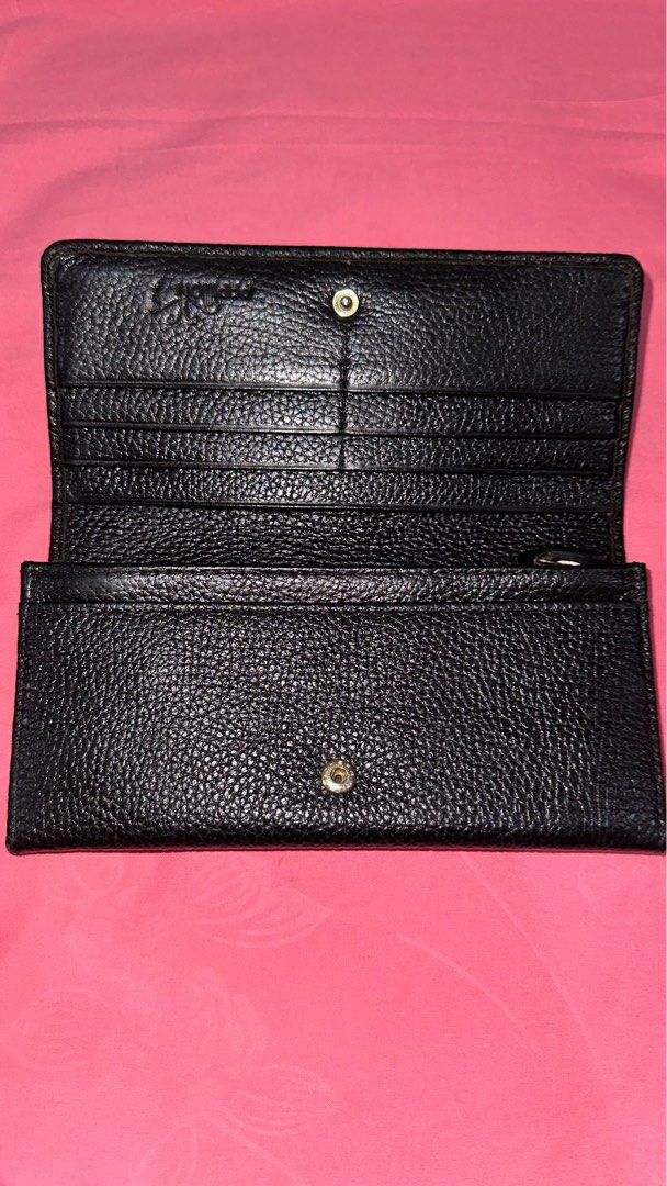 Dompet Hitam papillon leather's, Fesyen Wanita, Tas & Dompet di Carousell