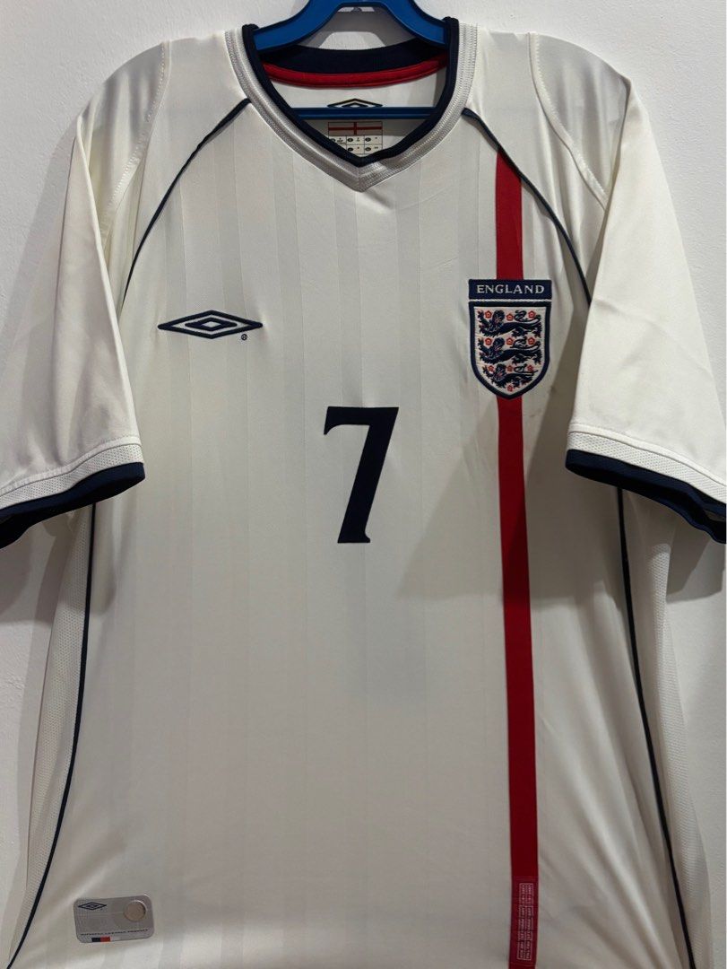 England Beckham 2002/03 Home Kit, Men's Fashion, Activewear on Carousell