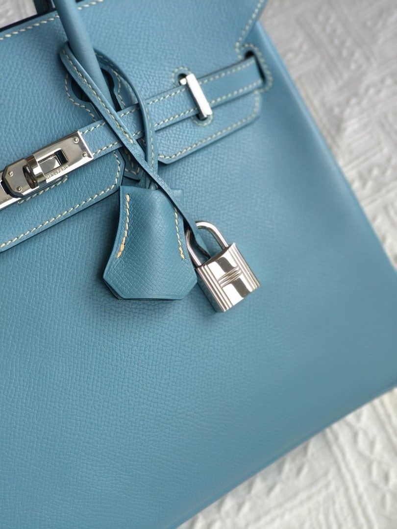 Hermes Birkin 25 Blue Jean Palladium Hardware Bag Stamp J Square Comes ...
