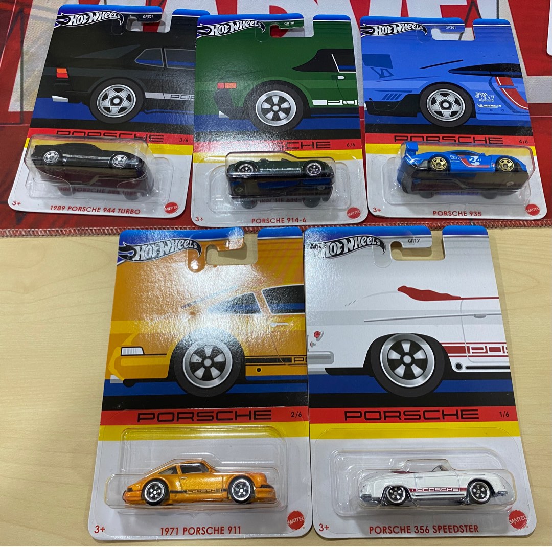 Hot wheels Porsche set minus red, Hobbies & Toys, Toys & Games on Carousell