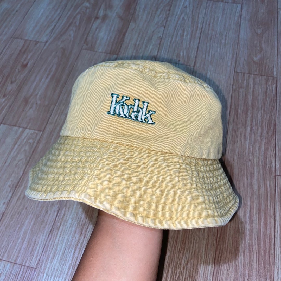 Kodak yellow denim bucket hat, Men's Fashion, Watches & Accessories ...