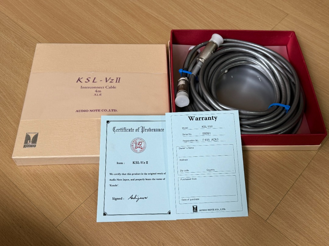 Kondo Audio Note KSL-VzII Silver XLR Interconnector - 4 meter, Audio ...