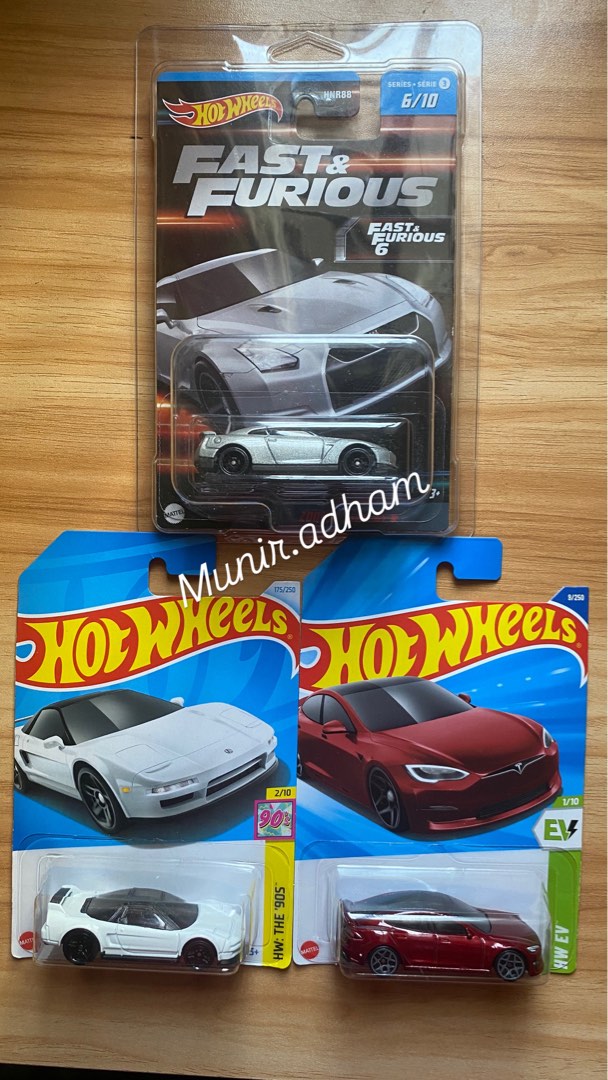 lot hotwheel r35, nsx, tesla, Hobbies & Toys, Toys & Games on Carousell