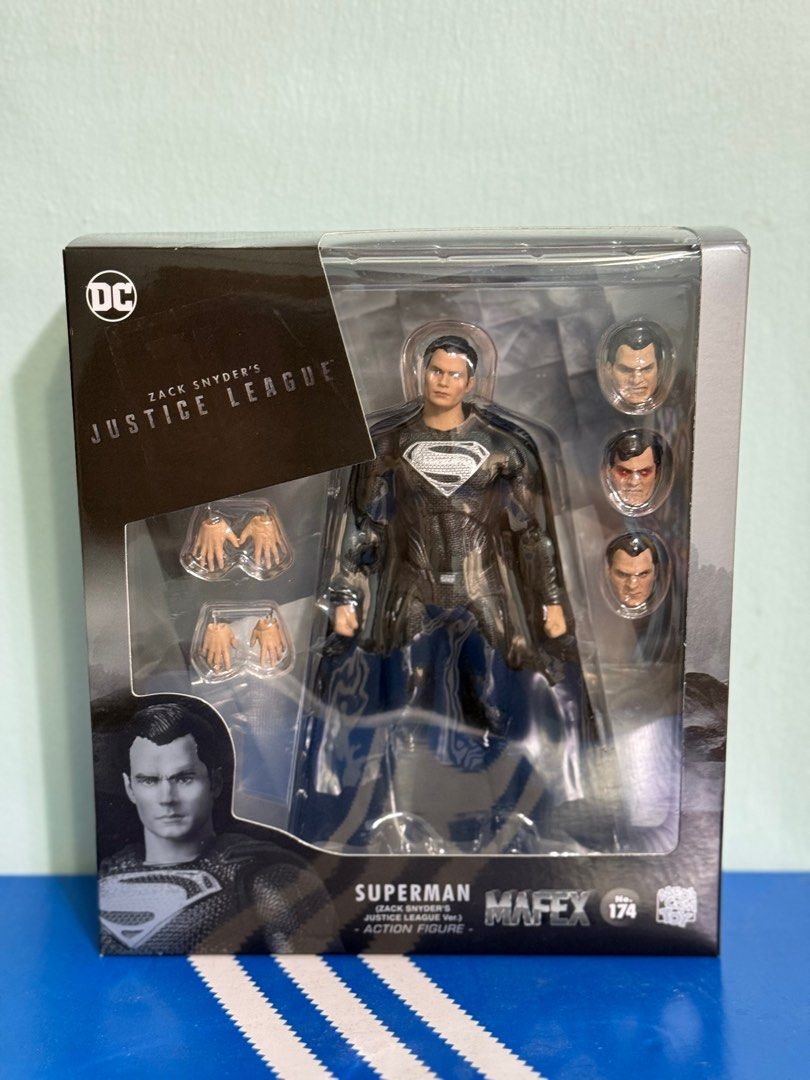 Mafex medicom DC Justice League black Superman 1/12 figure, Hobbies ...