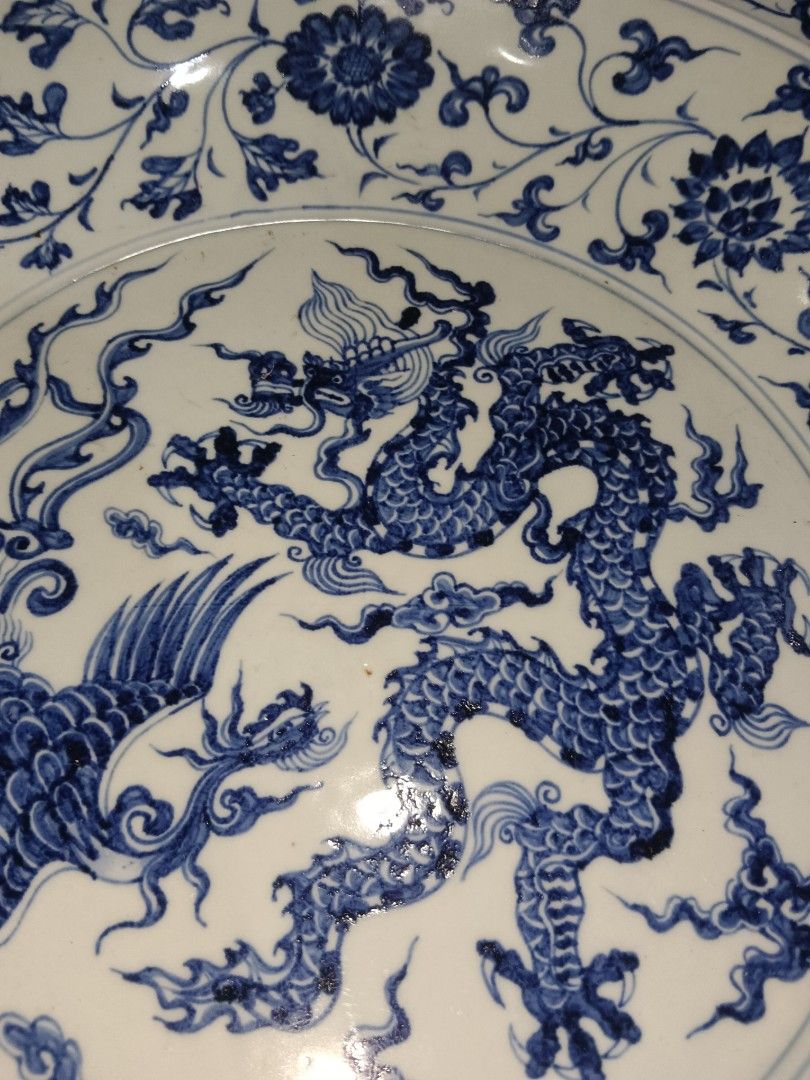 Ming Dynasty Xuande Period -Blue and White Porcelain Dragon Charger ...