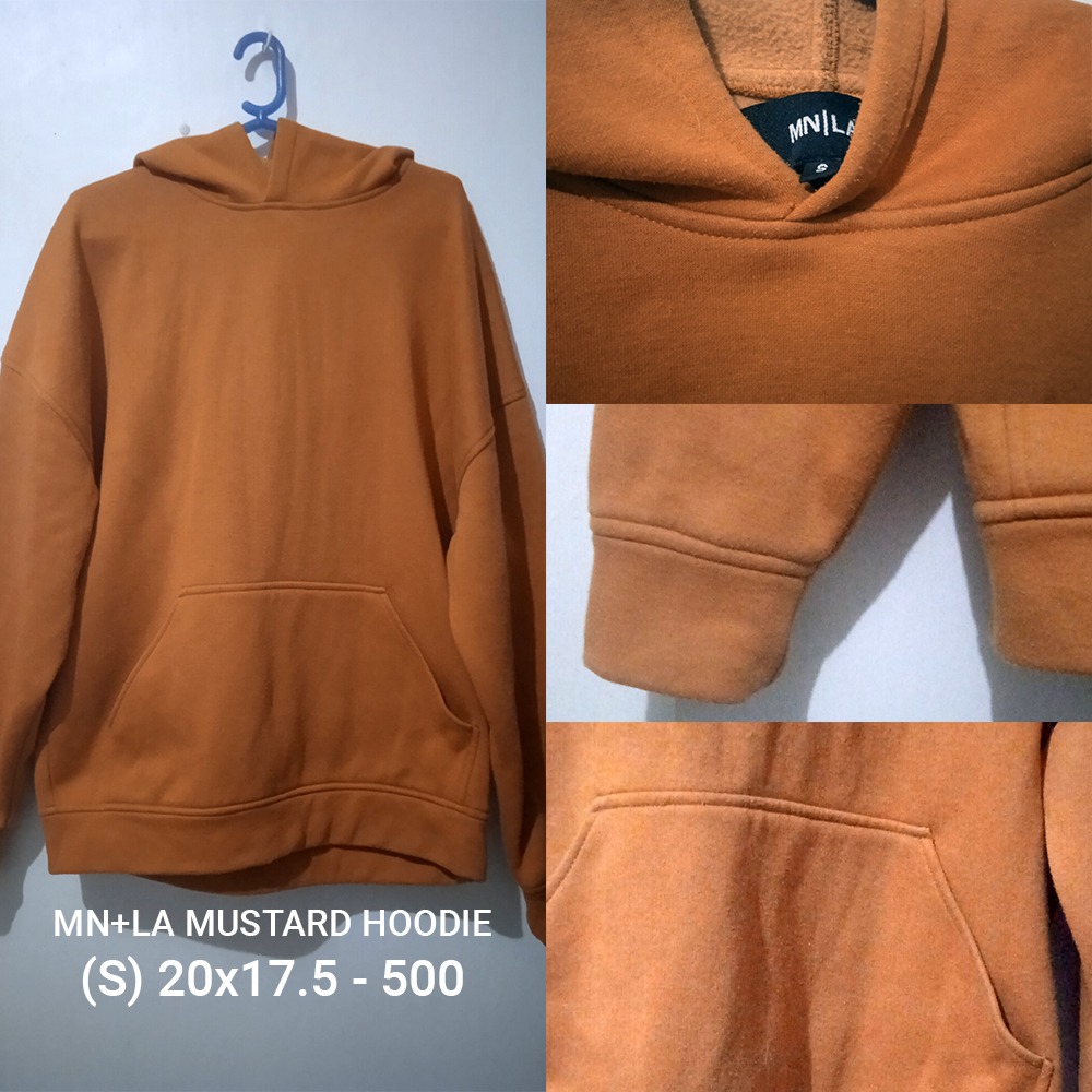 MN+LA / MNLA Mustard Hoodie, Men's Fashion, Tops & Sets, Tshirts & Polo Shirts on Carousell