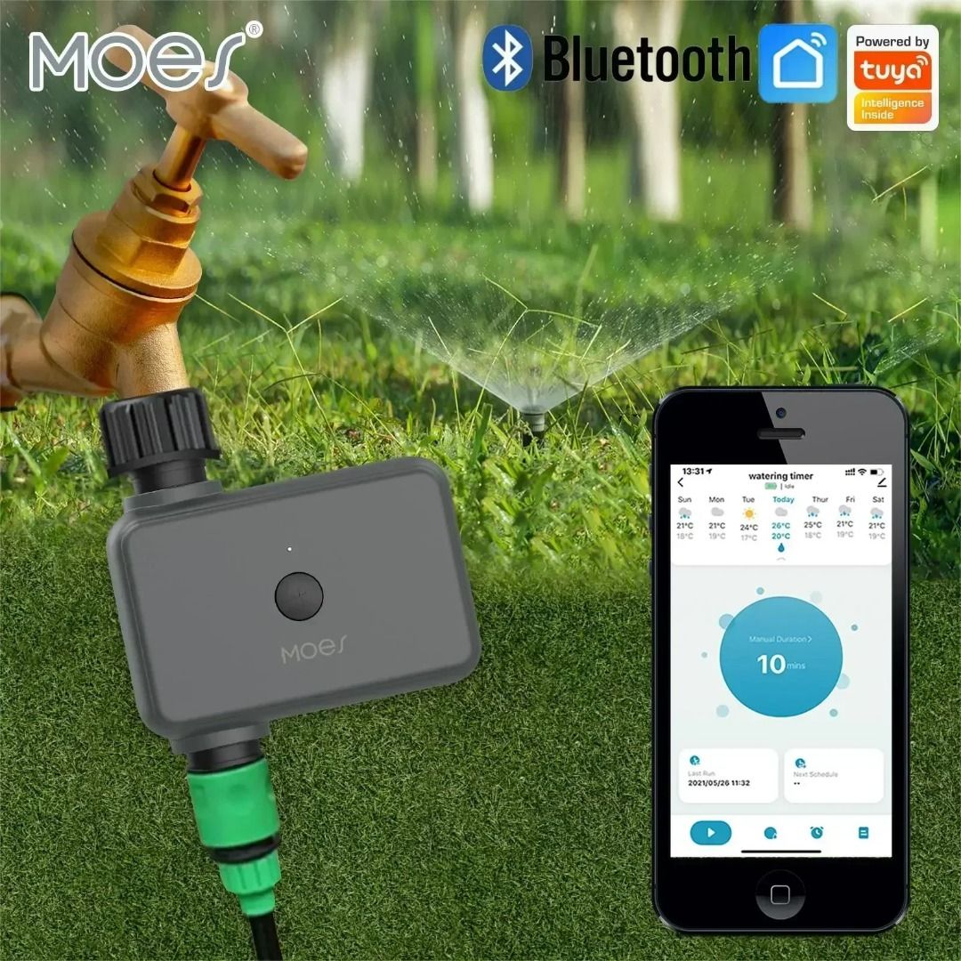 Moes Bluetooth Garden Watering Timers Smart Drip Irrigation Rain Delay Programmable Controller ...