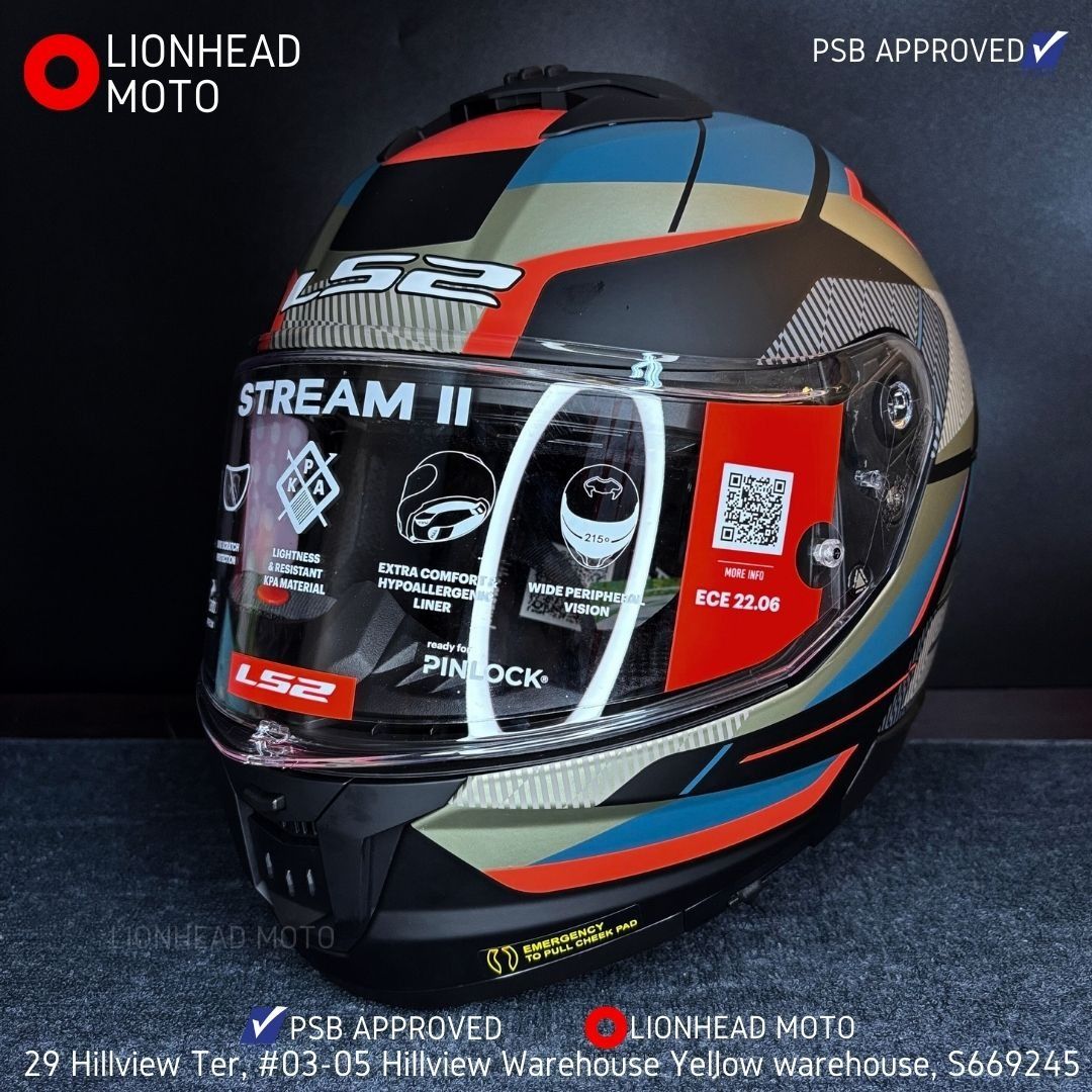 LS2 FULL FACE HELMET STREAM II PSB ECE 2206 APPROVED SUNVISOR FREE ...