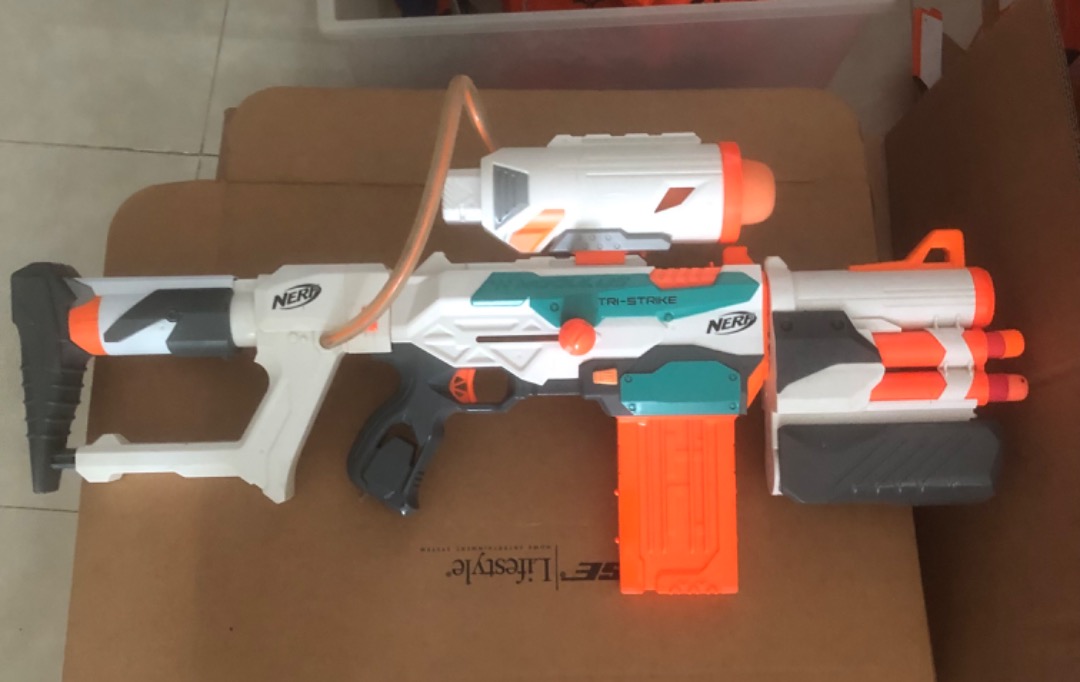 Nerf Tri-Strike Blaster Gun, Hobbies & Toys, Toys & Games on Carousell