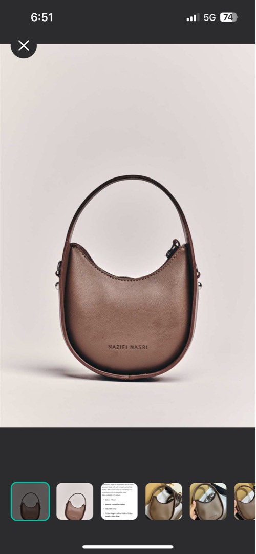 NEVER WORN Nazifi Nazri Little Eggy in Wood, Women's Fashion, Bags ...