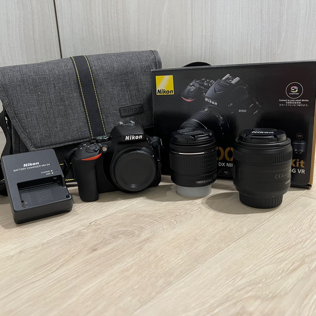 Nikon D5600 Full set with additional macro lens and bag, Photography ...