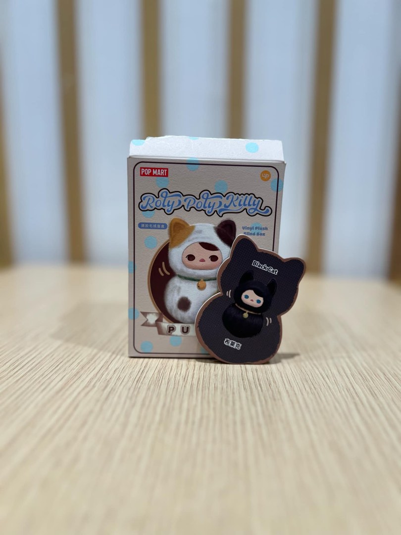 Original Unopened POPMART Pucky Roly Poly Kitty (Black Cat), Hobbies ...