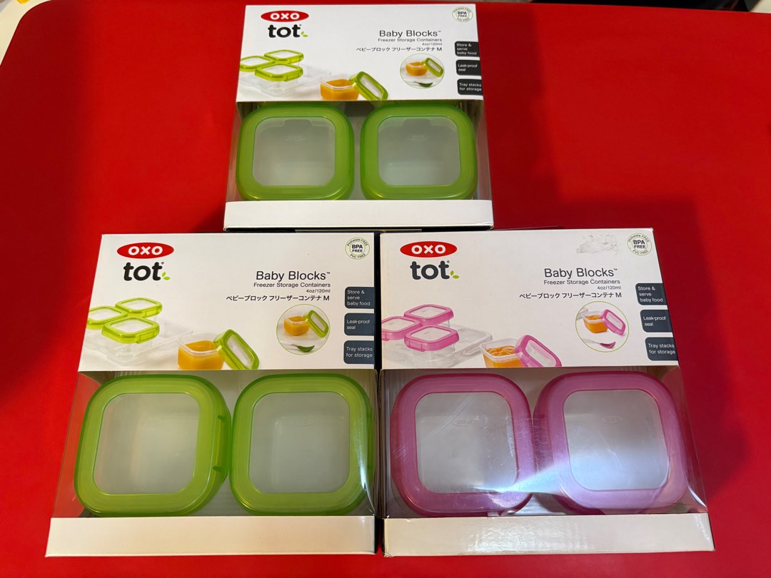 Oxo tot baby blocks freezer storage containers set 4oz, Babies & Kids ...