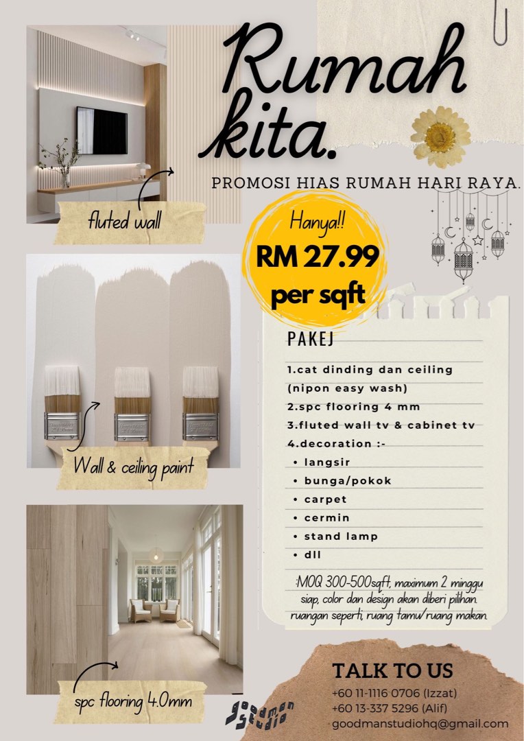 PAKEJ DECOR RUMAH HARI RAYA!!, Furniture & Home Living, Home Decor ...