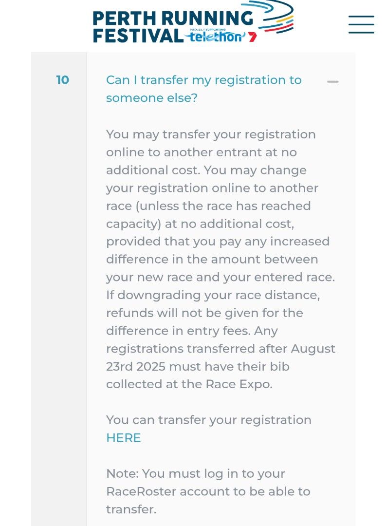 Perth Running Festival ( Full Marathon ) 12 OCT 2025 bib 珀斯馬拉松 全馬名額 號碼布 ...