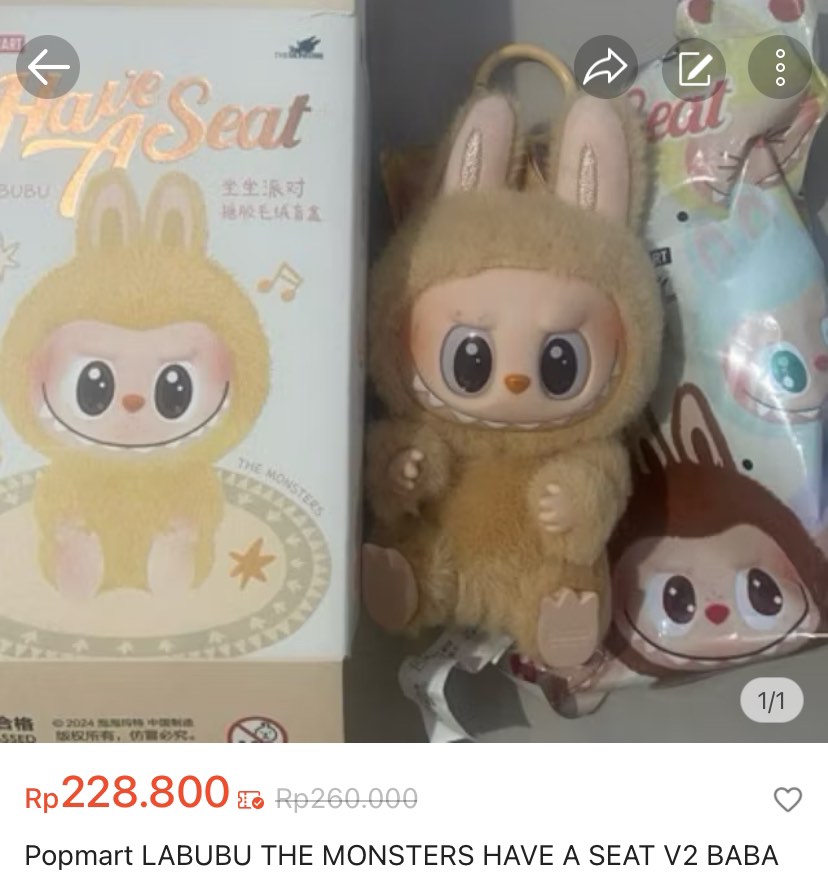 Popmart LABUBU THE MONSTERS HAVE A SEAT V2 BABA, Toys & Collectibles ...