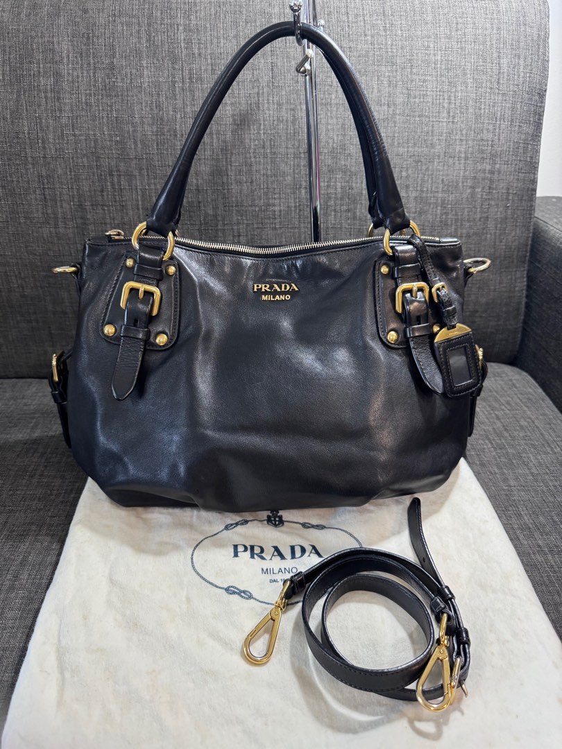 Prada Two Way Crossbody in Calfskin, Luxury, Bags & Wallets on Carousell