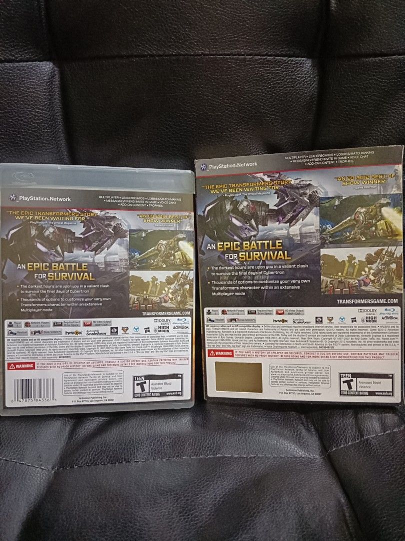 PS3 Transformers Fall of Cybertron w/ Slip Cover RARE, Video Gaming ...