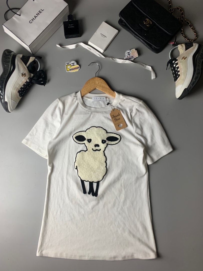 Sandro Paris Heaven Sheep Tee Womens, Luxury, Apparel on Carousell