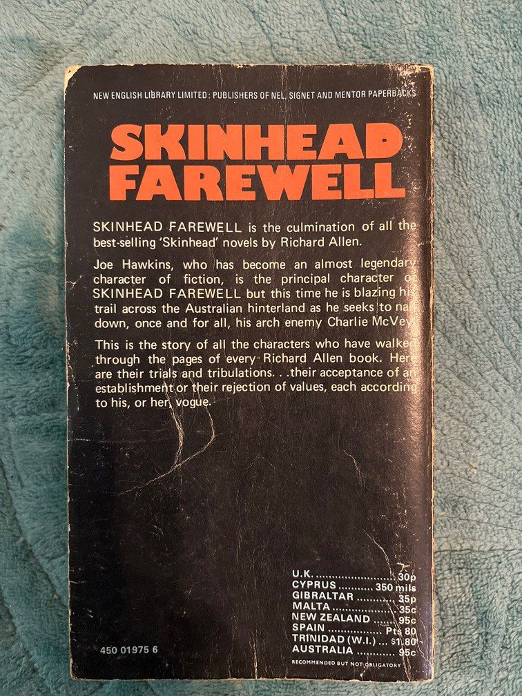 Skinhead Farewell by Richard Allen, Hobbies & Toys, Books & Magazines ...