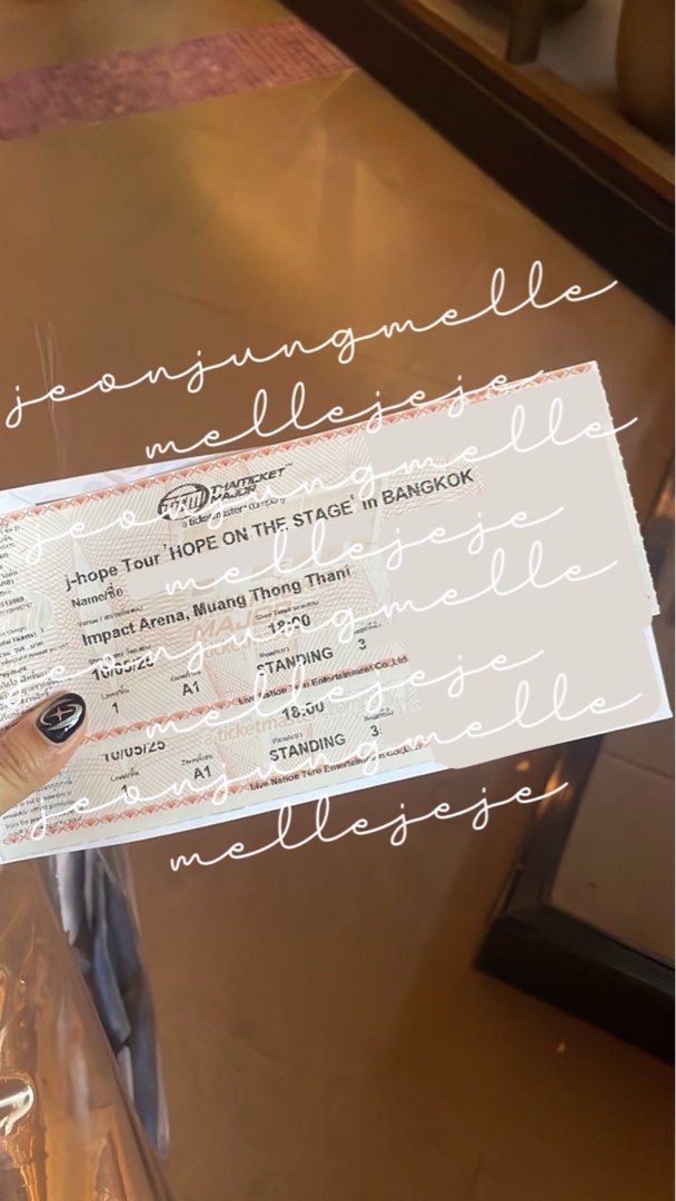 [SOLD] WTS jhope BKK D1 ARMY PRESALE STANDING TICKET - j-hope HOPE ON ...