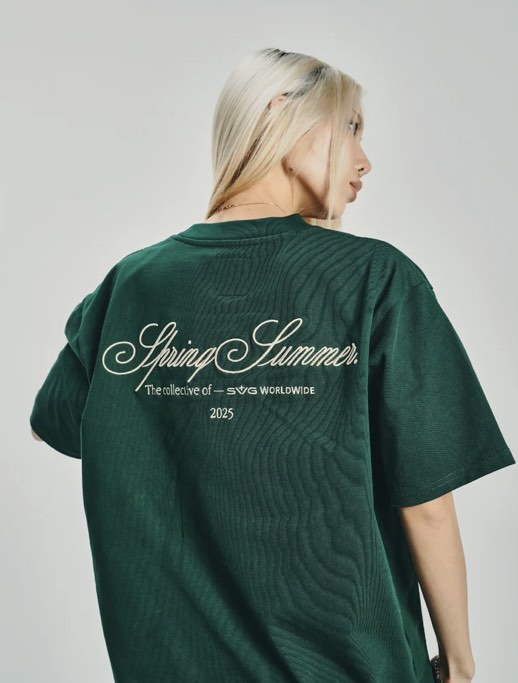 SVG SS25 green cursive tee, Men's Fashion, Tops & Sets, Tshirts & Polo Shirts on Carousell