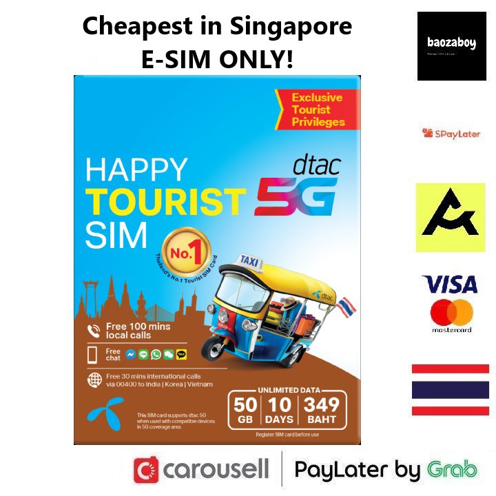 Thailand eSIM｜DTAC 5G High Speed – 10 Days | 50GB + 100 Mins Local Calls, Mobile Phones ...