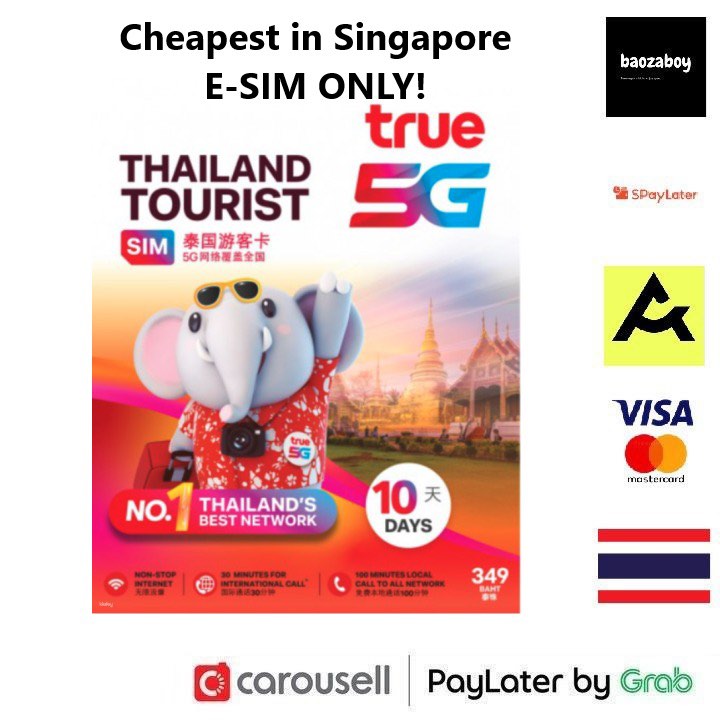 Thailand eSIM｜Truemove 5G High Speed 10 Days 50GB + 100 Minutes Local ...