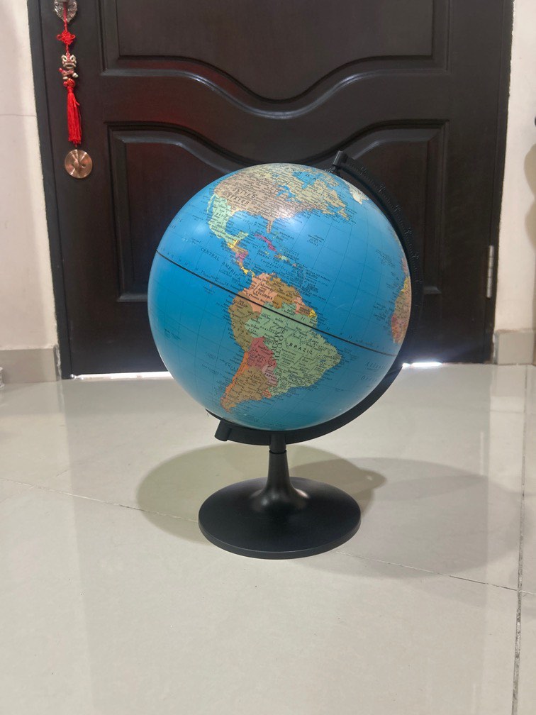 Turnable globe with world map, Hobbies & Toys, Books & Magazines ...