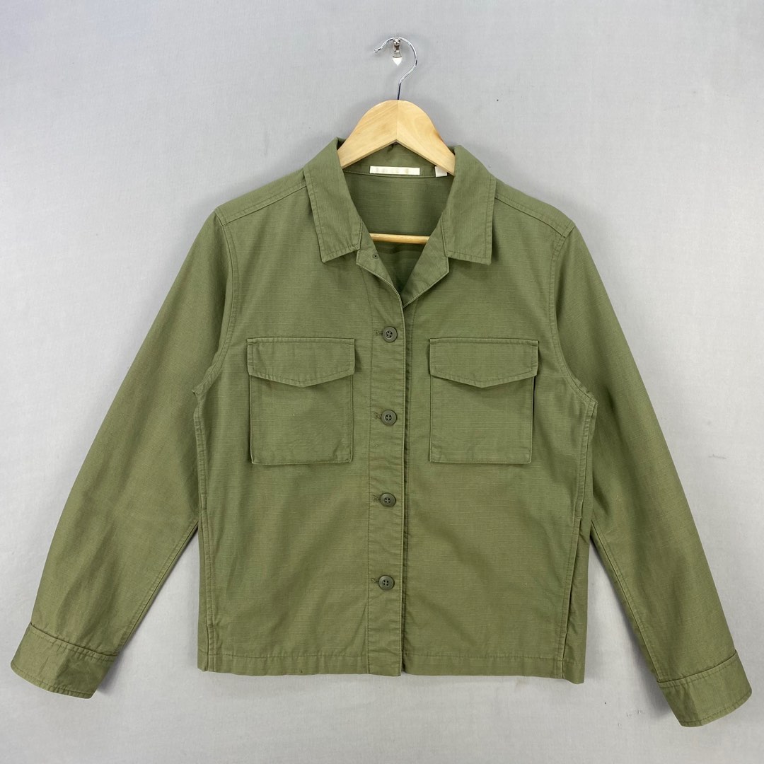 Uniqlo Button Up Ripstop Jacket, Women's Fashion, Coats, Jackets and ...
