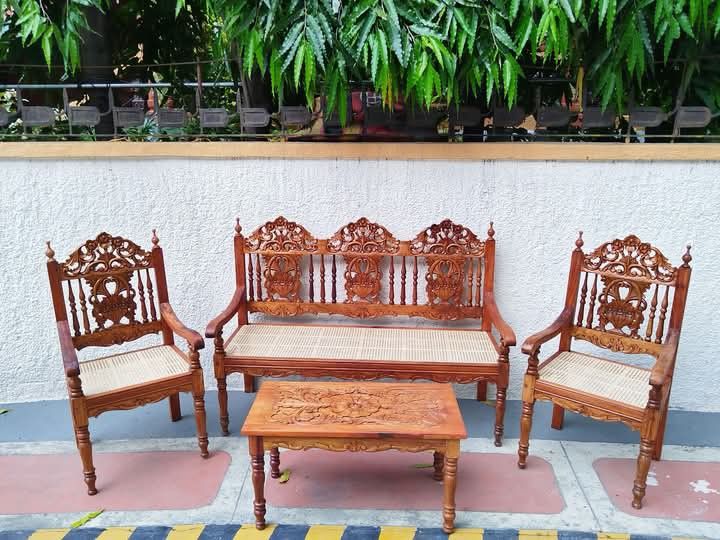Vintage Kapiya Sala Set made of solid Narra Wood with newly installed ...