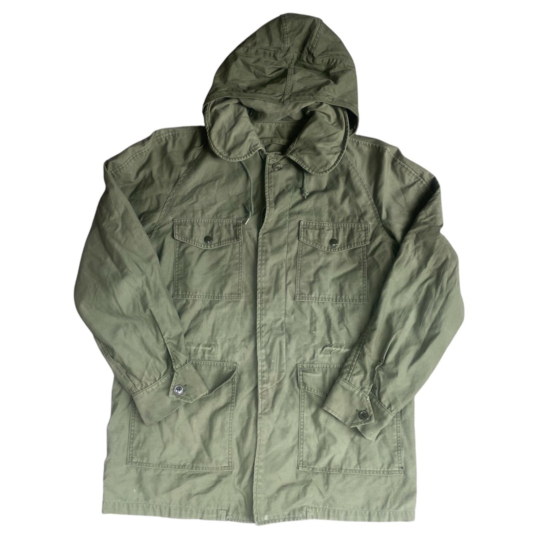 Vintage Military Packable Hood Jacket M65 Field Vibes Jacket Army Green ...