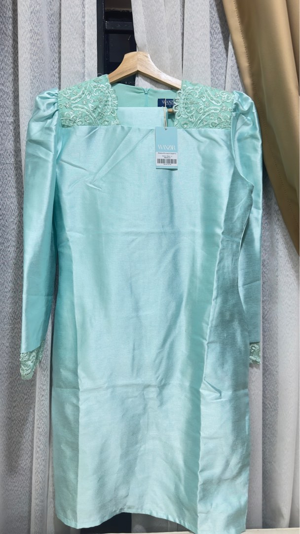 Wanzar Kurung in Tiffany Blue, Women's Fashion, Muslimah Fashion, Baju ...