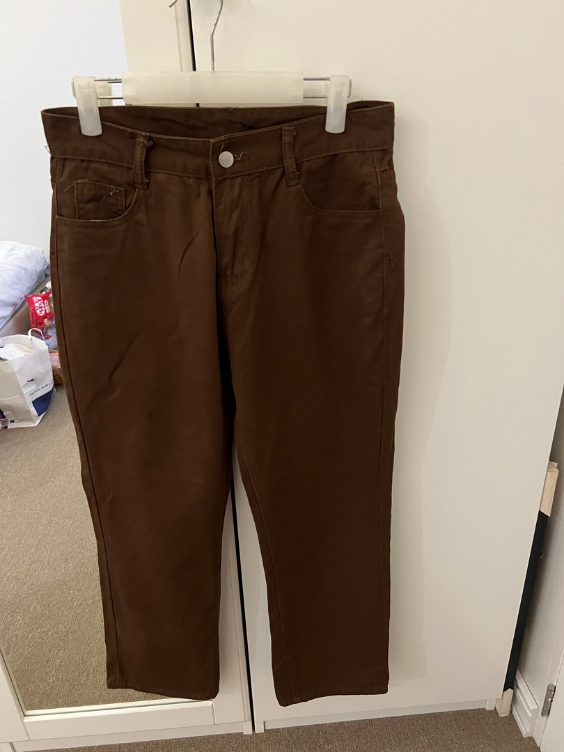 Wide leg pants - brown, Women's Fashion, Bottoms, Jeans on Carousell